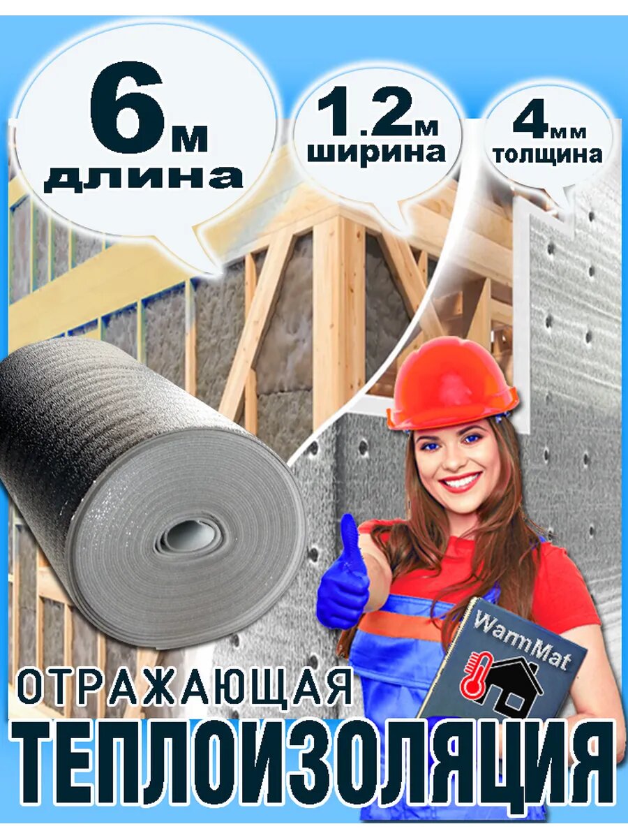 Теплоизоляция отражающая изоляция 6 метра