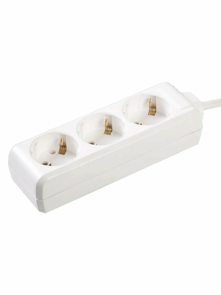 Сетевой удлинитель IEK У03К 5м (3 розетки) белый (пакет ПЭ)