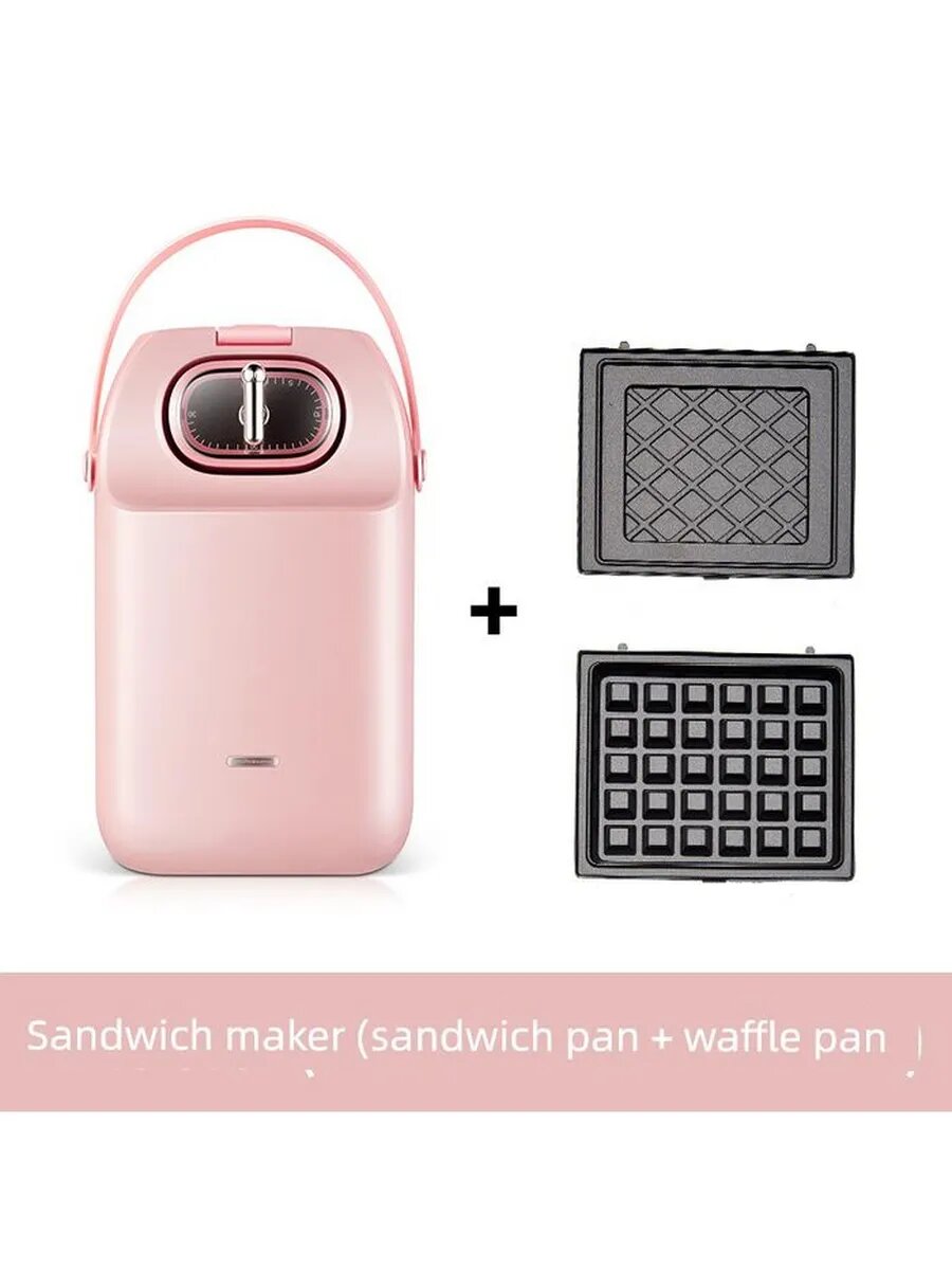 Мультипекарь EL-3003A-розовый, сэндвич+вафли, англ. прав