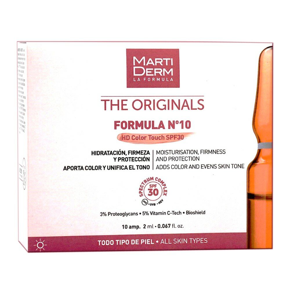 Martiderm ориджиналс ампулы формула №10 hd color touch spf30 2 мл 10 шт.