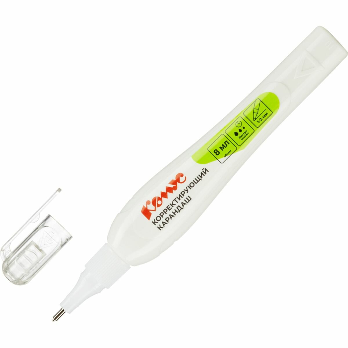 Корректирующая ручка Комус, 8мл, на быстросохнущей основе, металл. наконечник (2147521)