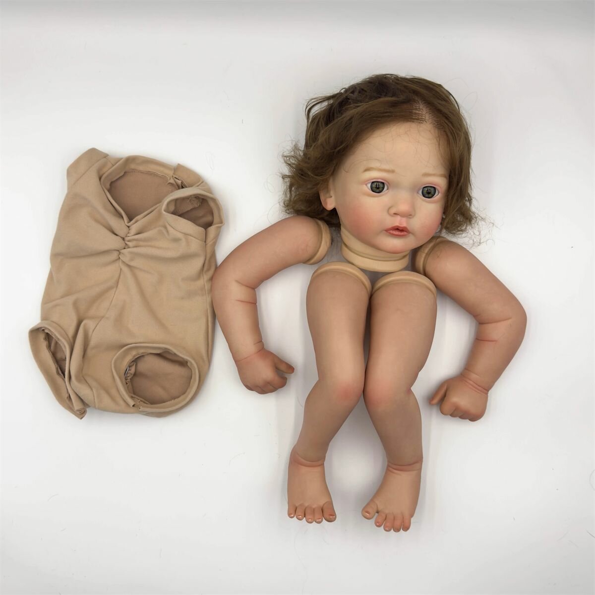 NPK 24 дюйма/60 см в натуральную величину, как незаконченный набор для куклы Реборн, уже окрашенный в разобранном виде, с волосами, сшитыми вручную