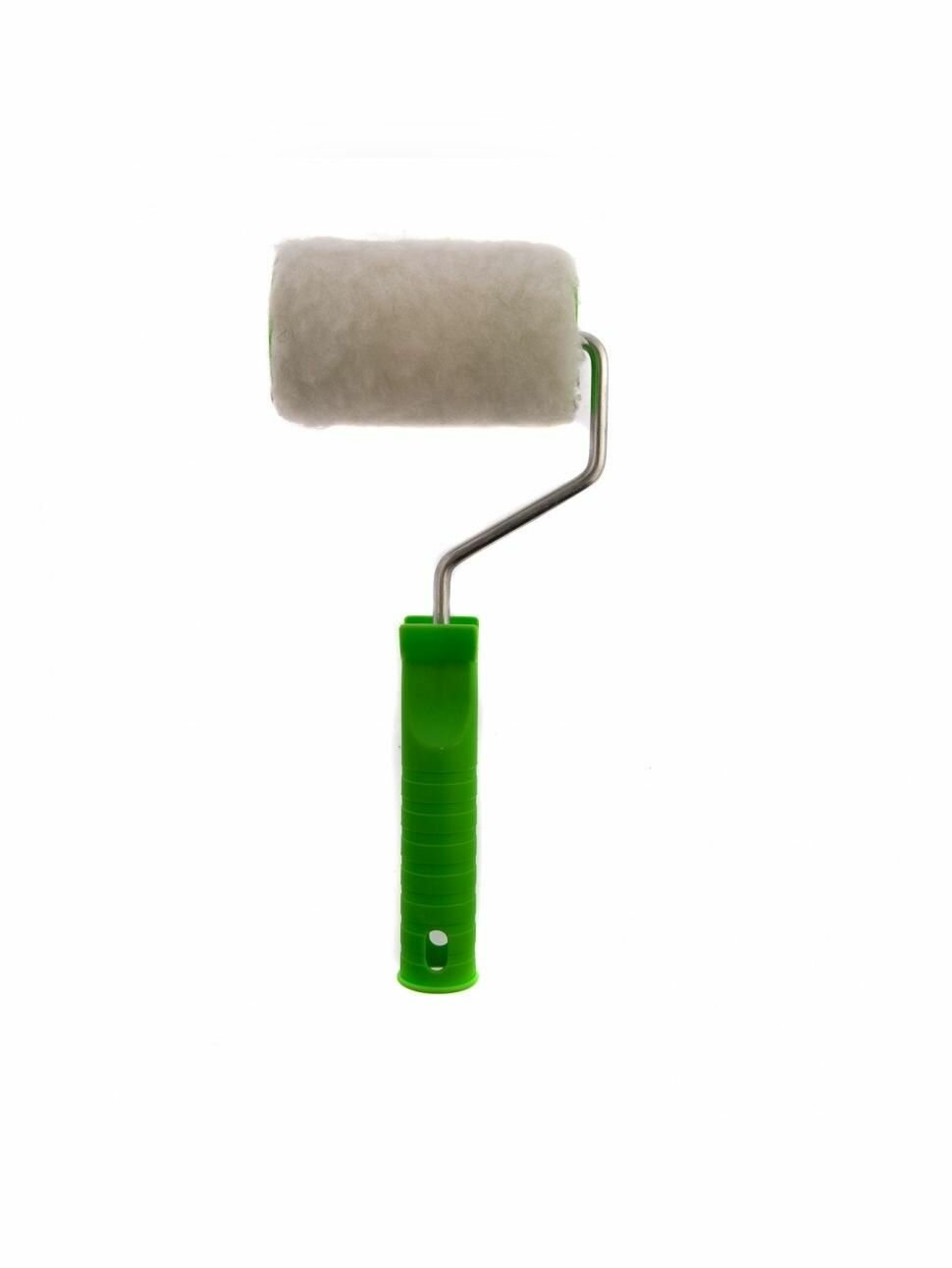 Валик с натуральным мехом, с ручкой, 100 мм, ворс 12 мм, D 48 мм, D ручки 6 мм, Россия Сибртех 80121