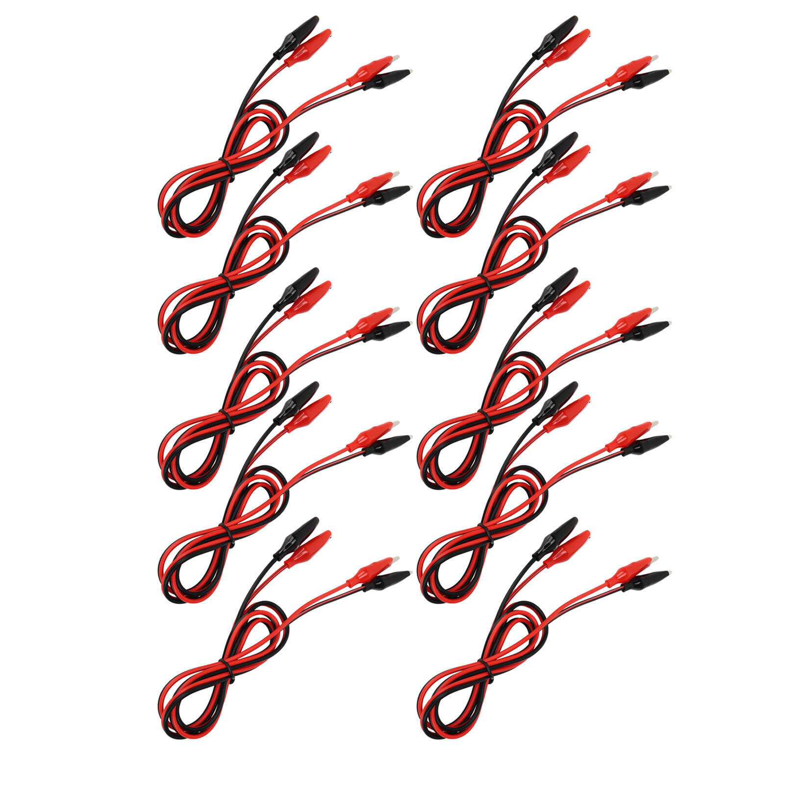 10 шт. электрические зажимы-крокодилы с двойными концами для лабораторий, магазинов, школ и дома, длина 0,5 м / 1,6 футов