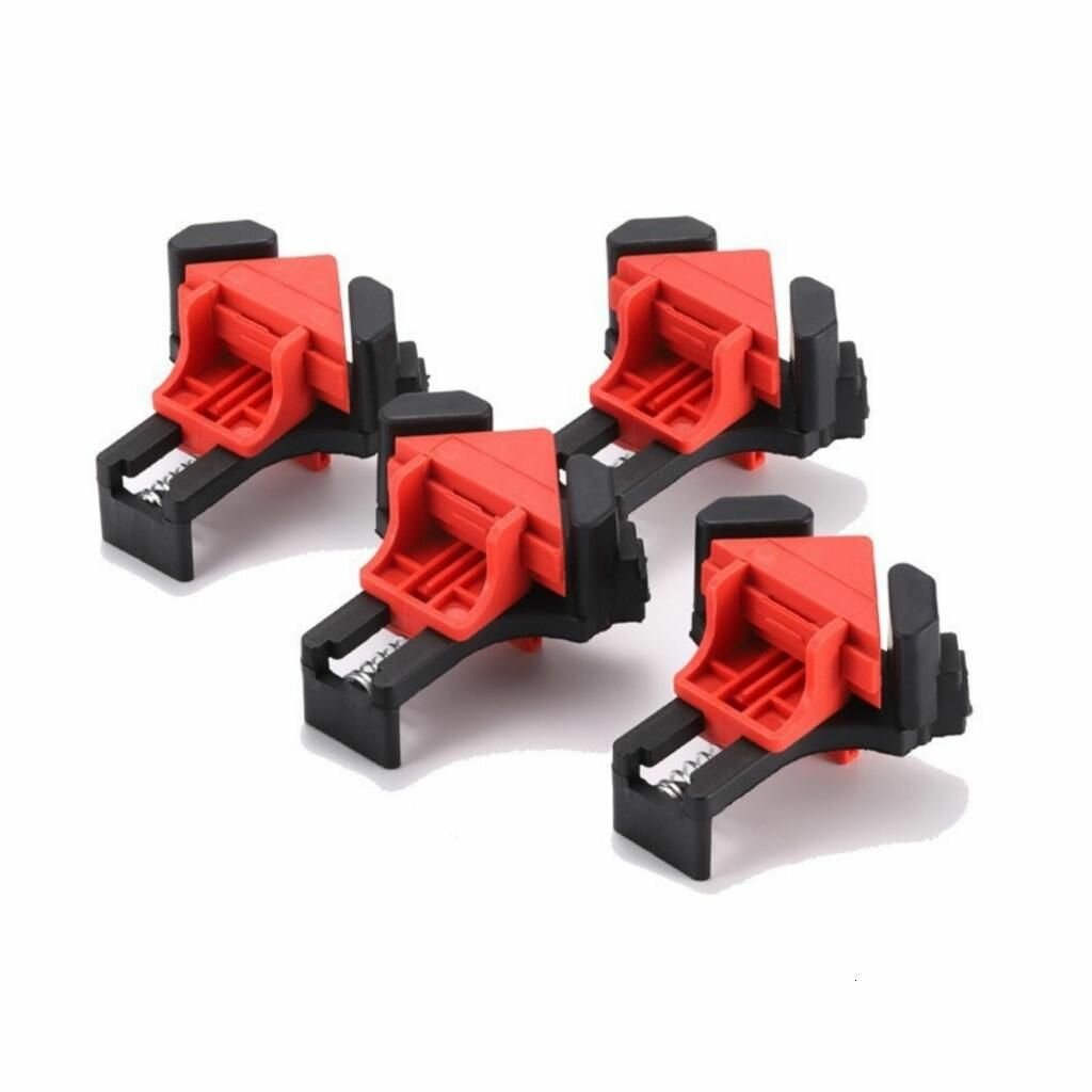 4 деревообрабатывающих прямоугольных зажима с фиксаторами под углом 90