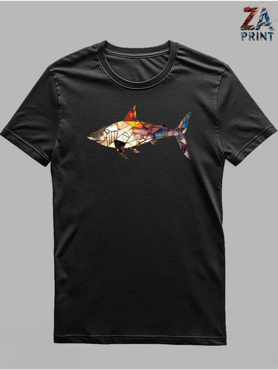 Футболка красочная акула