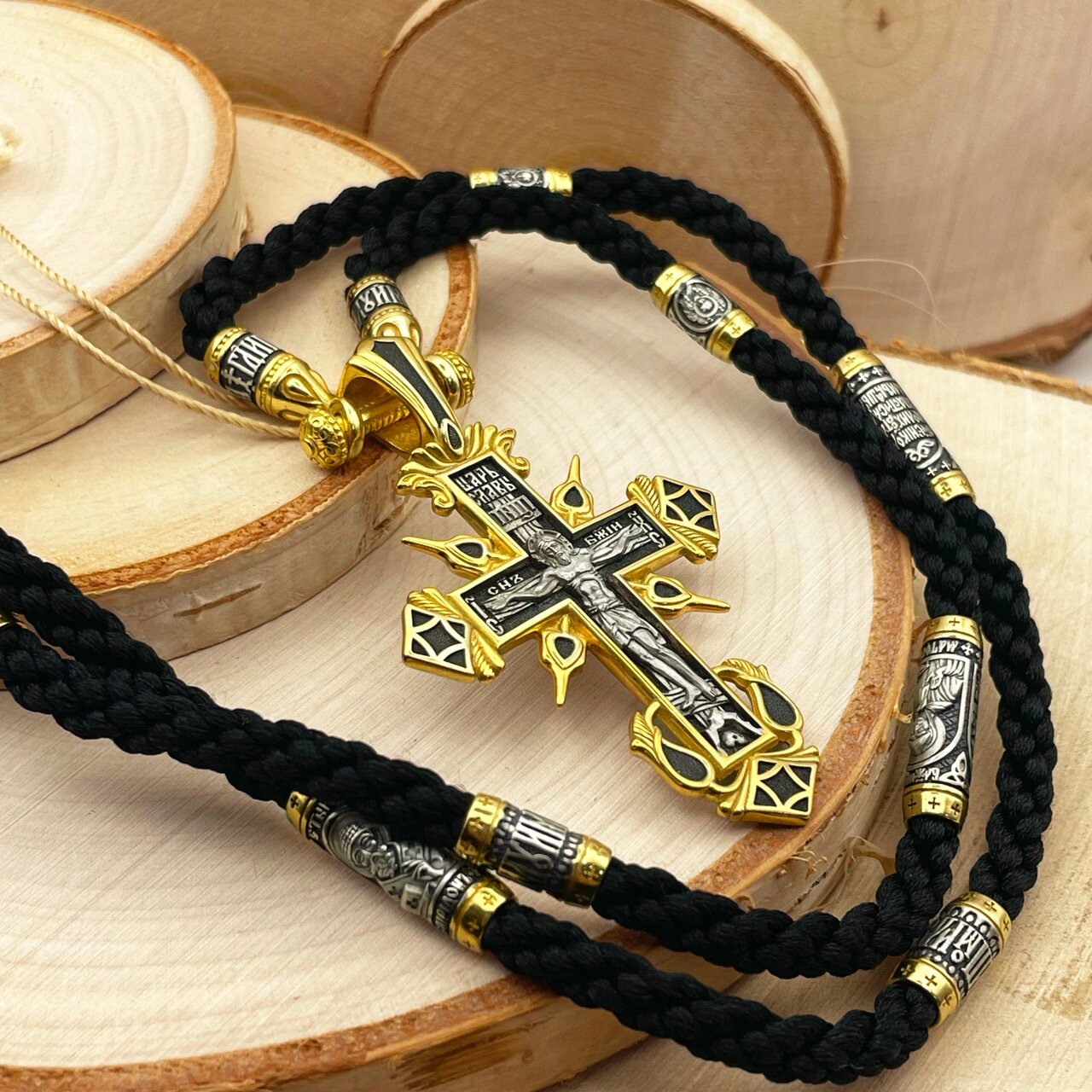 Комплект украшений, серебро, 925 проба, золочение, оксидирование, чернение