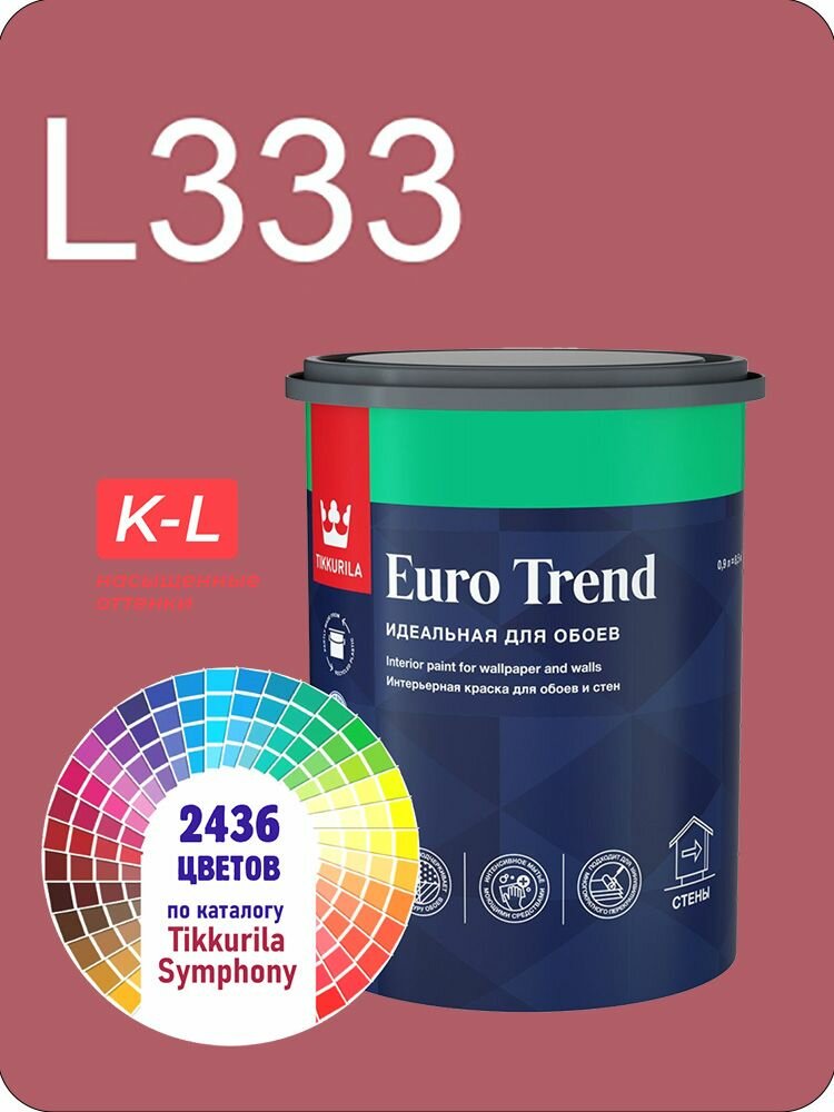 Краска для обоев Tikkurila Euro Trend 0,9л. насыщенные оттенки L333