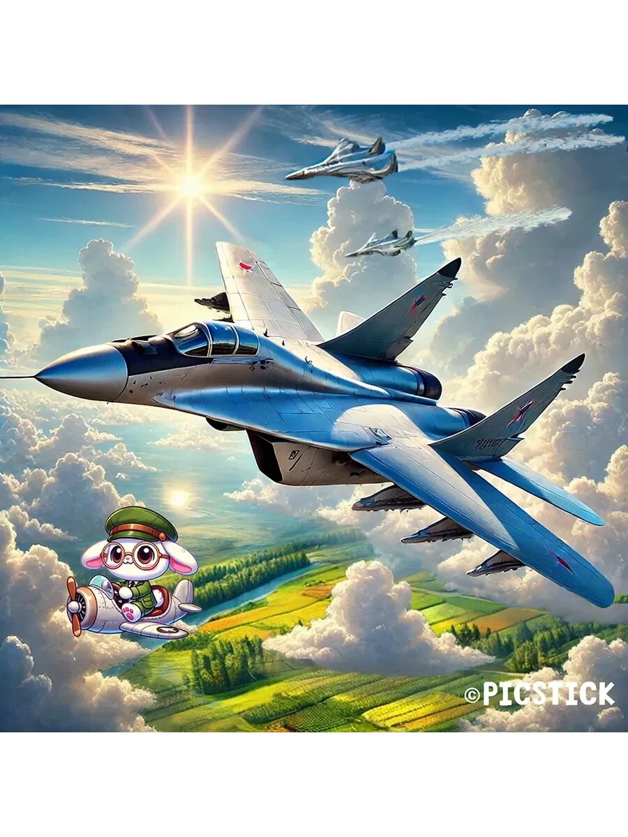 Пазл для детей Самолёт 64 эл. 32*32 см