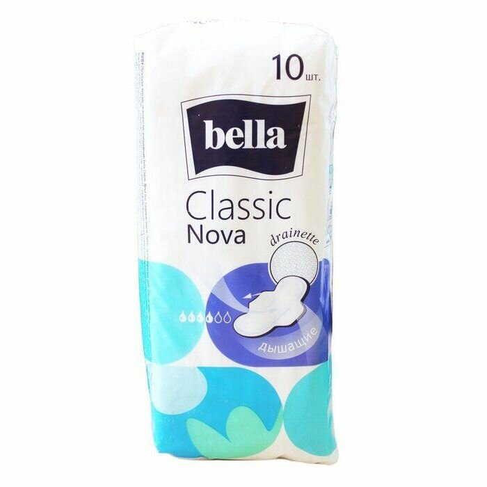 Гигиенические прокладки BELLA "Белая линия", Nova Classic, Drainette Air, 10 шт