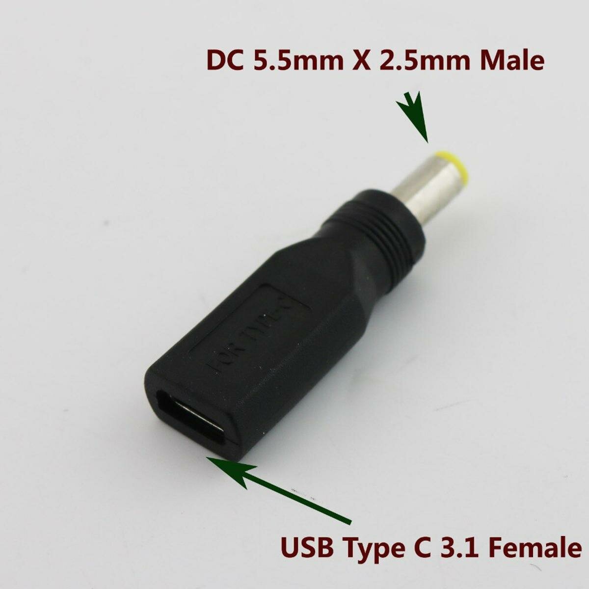 1 шт. USB 3.1 Type C USB-C Female to 5.5mm x 2.5mm Male DC Power Charge Зарядное устройство Адаптер Разъем