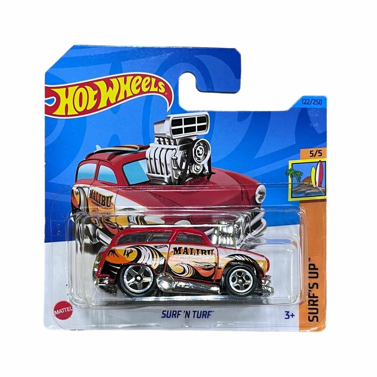 Машинка Hot Wheels металлическая в мини упаковке масштаб 1:64 SURF N TURE (Красный)
