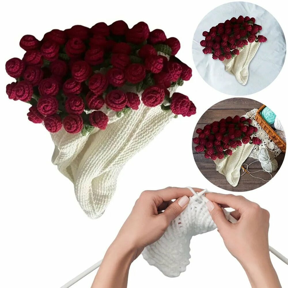 Набор для творчества с цветочным узором, одеяло 70x70 см, Роза