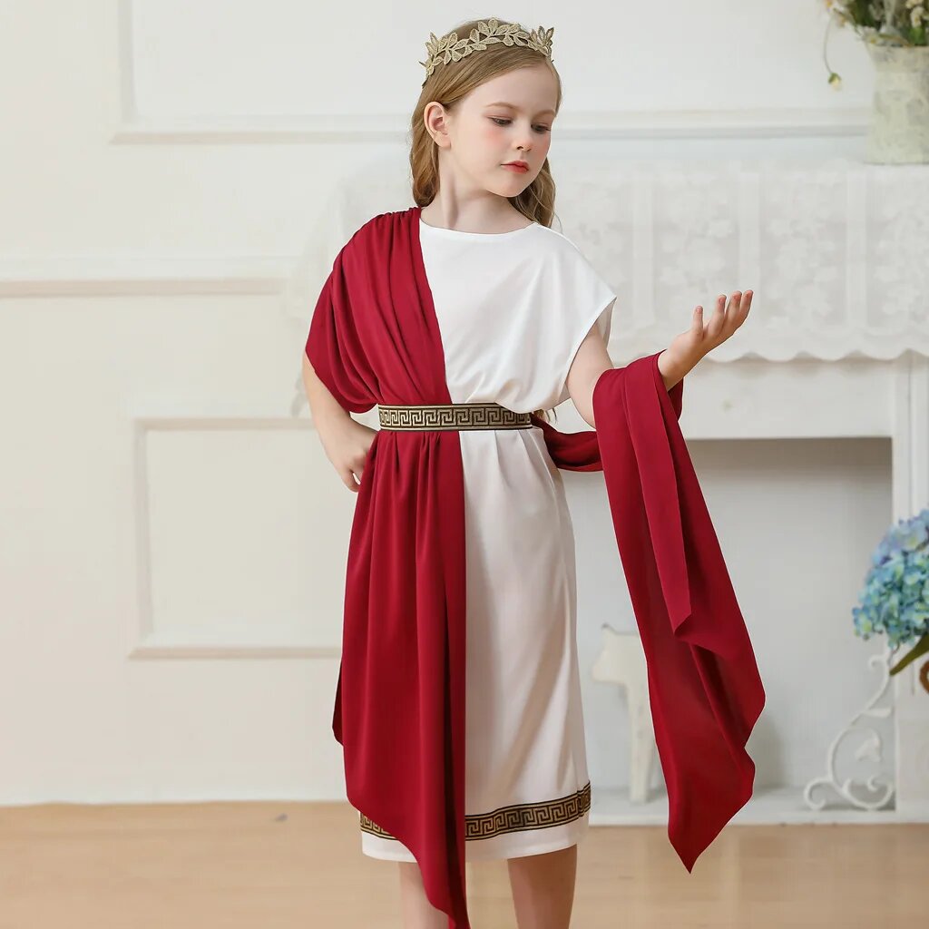 Детский костюм греческой богини SFKC 120cm, Красный, red