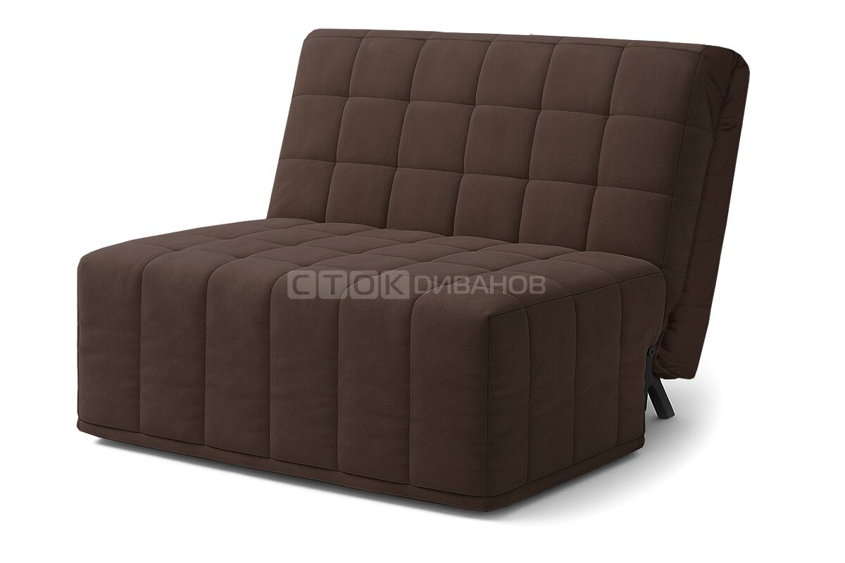 Диван Сток Диванов Лайм, коричневый велюр, 145 см, механизм аккордеон на металлокаркасе