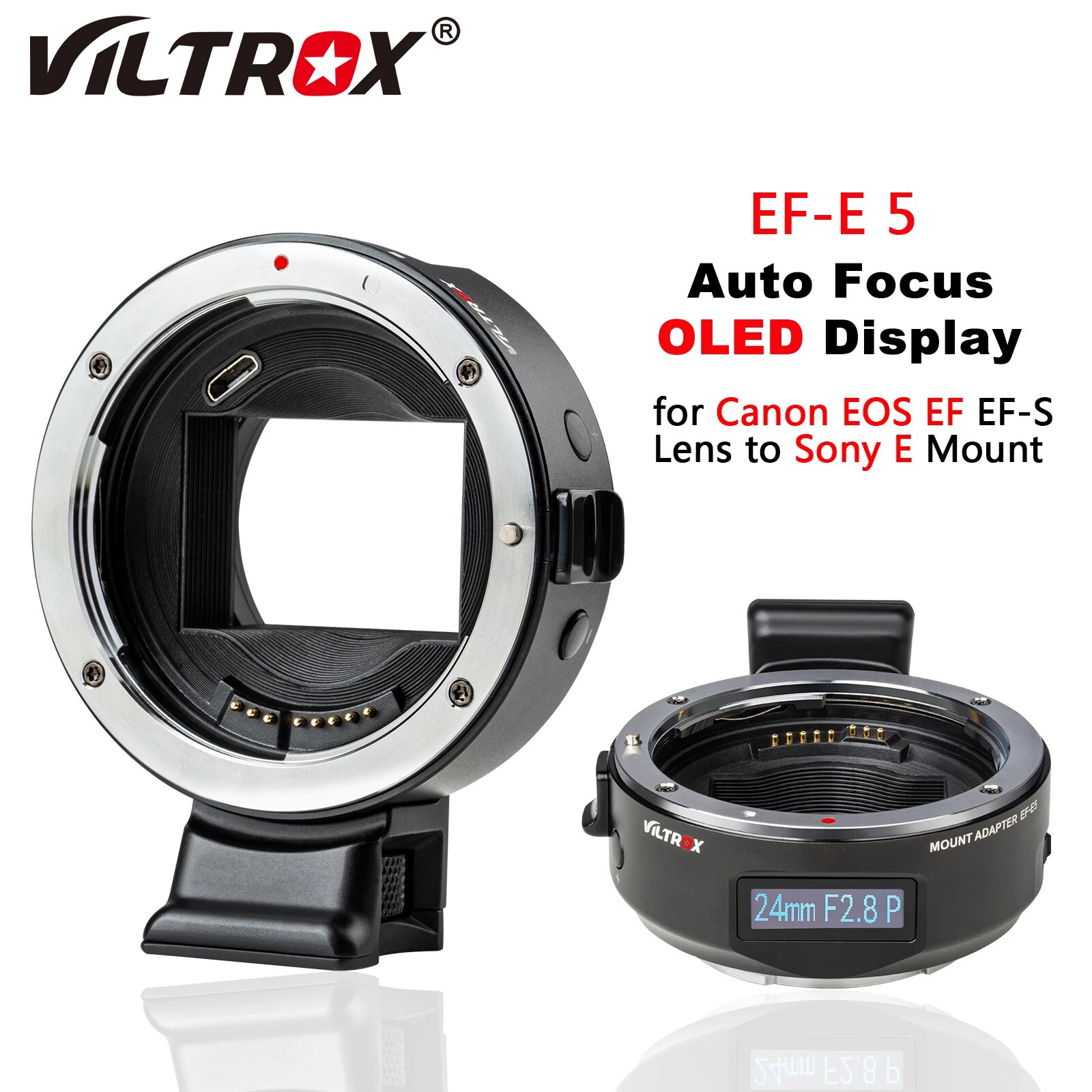 Переходное кольцо для объектива Viltrox EF-E5 с автофокусом, OLED-дисплей, полнокадровый для объектива Canon EOS EF EF-S, крепление Sony E, камера A7II
