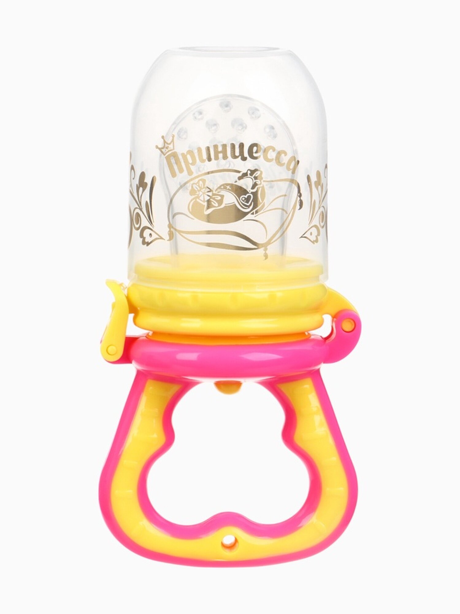 Ниблер (соска для прикорма), с силиконовой сеточкой "Принцесса", цвет розовый