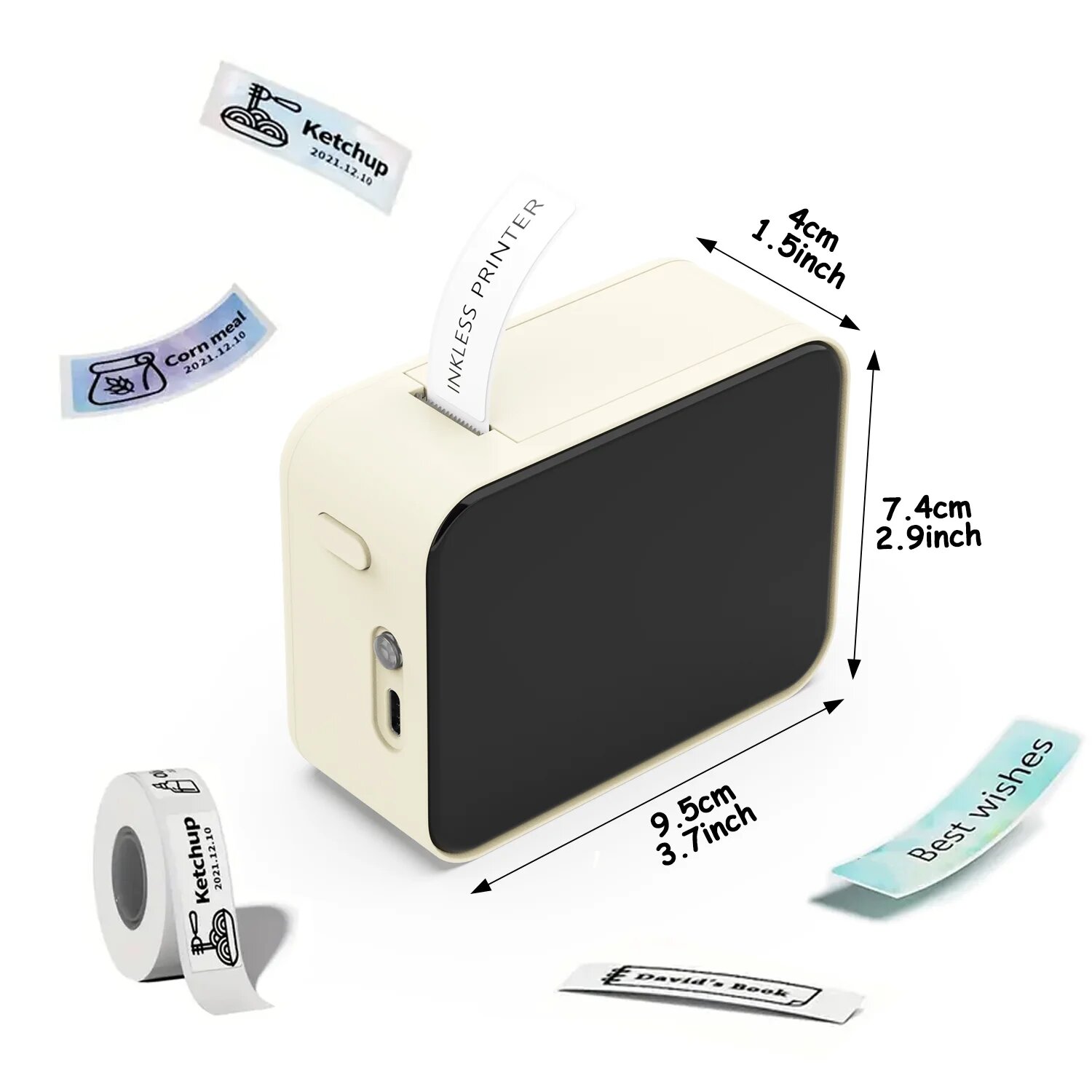 5 рулонов цветных этикеток 12x40 мм — фото 1