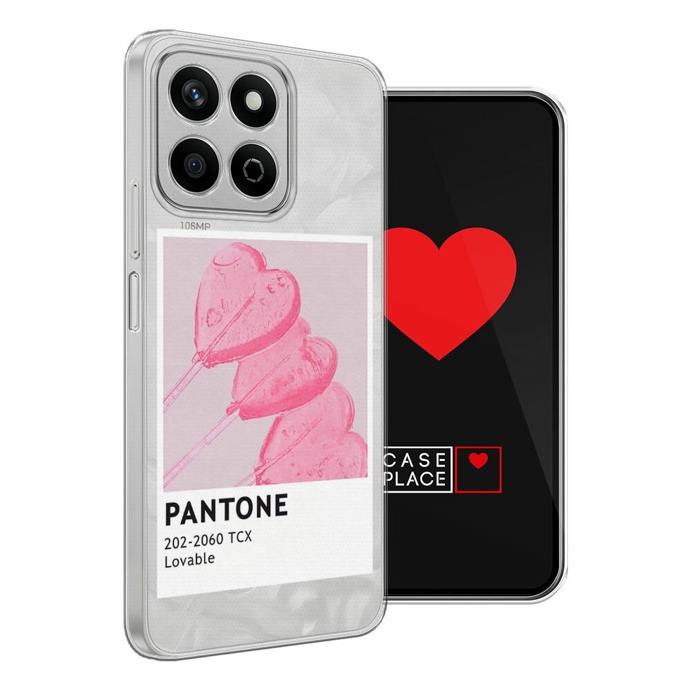 Чехол на Honor X7c / Хонор X7c с принтом "Pantone Lovable 2 - 14 февраля", прозрачный — фото 1