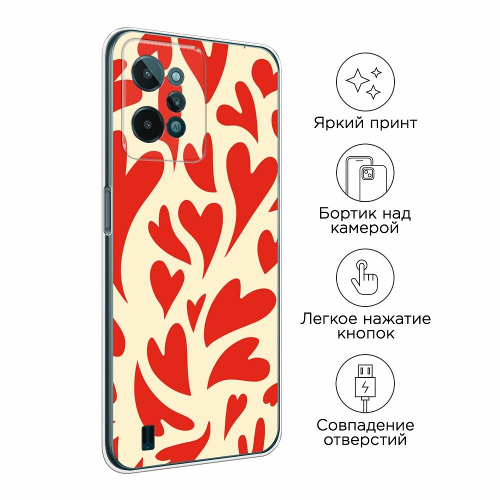 Чехол на Realme C31 / Реалми C31 с принтом "Crazy hearts 1 - 14 февраля" — фото 1