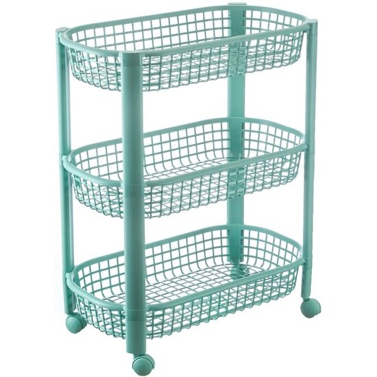 Полка овощная на колесах Idea (3 секции) М 2730 Фисташковый