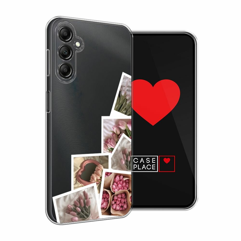 Чехол на Samsung Galaxy A15 / Самсунг А15 с принтом "Весенние фото - 8 марта", прозрачный — фото 1