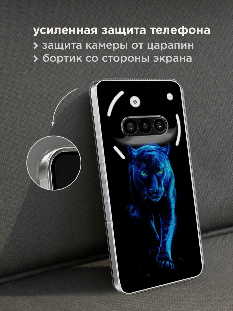 Чехол на Nothing Phone 3a / Нотинг Фон 3а с принтом "Пантера в лунном свете" — фото 1