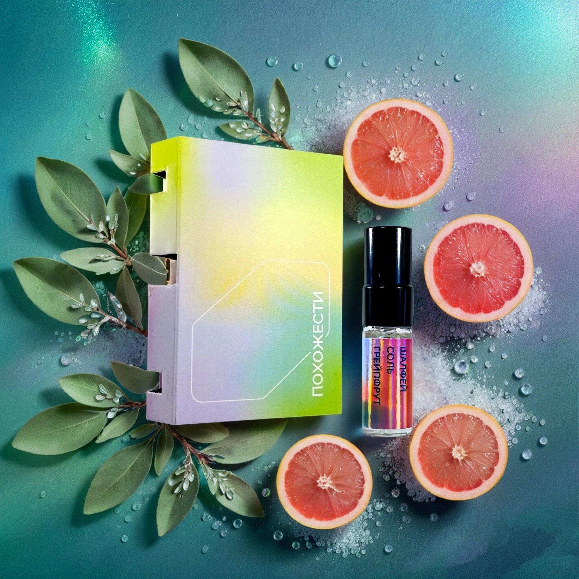 Духи "Шалфей, соль, грейпфрут" бренда Похожести , цветочно-гурманские, 3 мл.