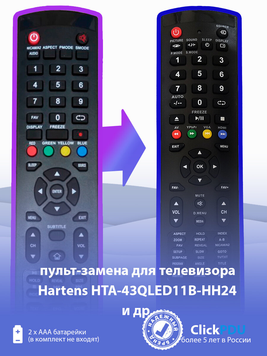 Пульт для телевизора Hartens HTA-43QLED11B-HH24