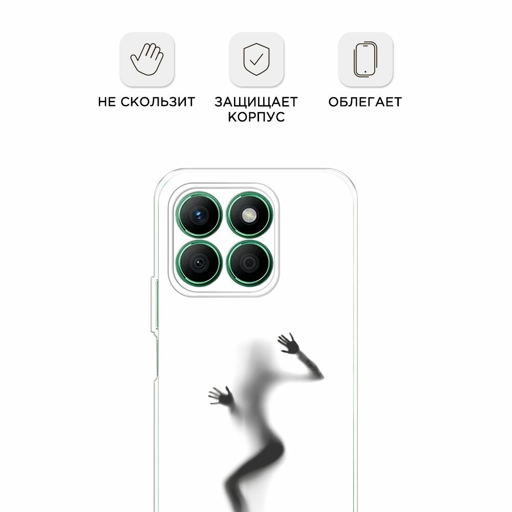 Силиконовый чехол на Honor X8B / Хонор X8B с принтом "Девушка в душе" — фото 1