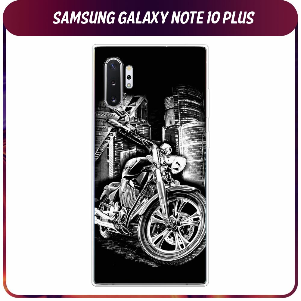 Чехол на Samsung Galaxy Note 10 + / Самсунг Гэлакси Нот 10 Плюс с принтом "Крутой байк"