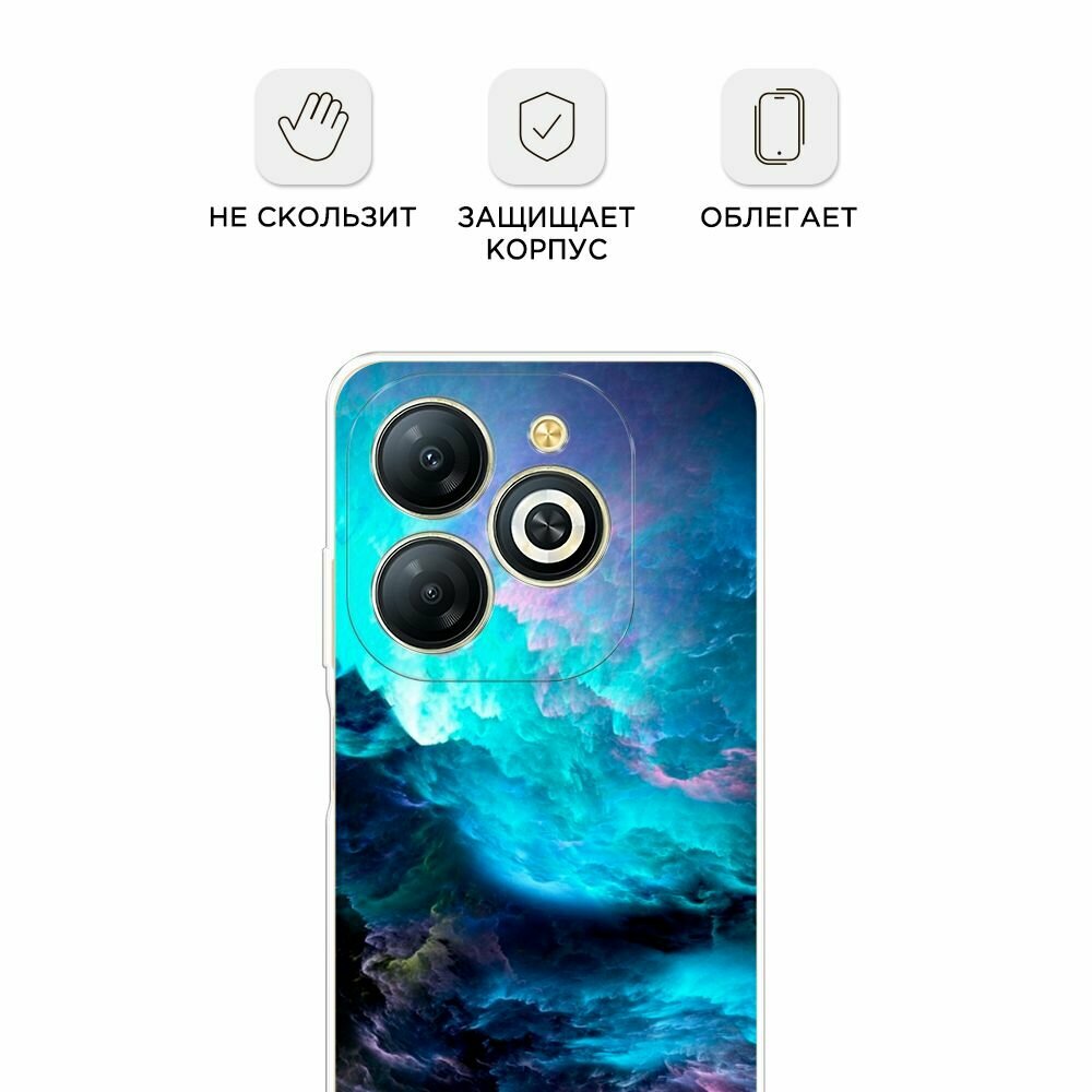 Чехол на Infinix Smart 8 Plus / Инфиникс Смарт 8 Плюс с принтом "Бирюзовое небо" — фото 1
