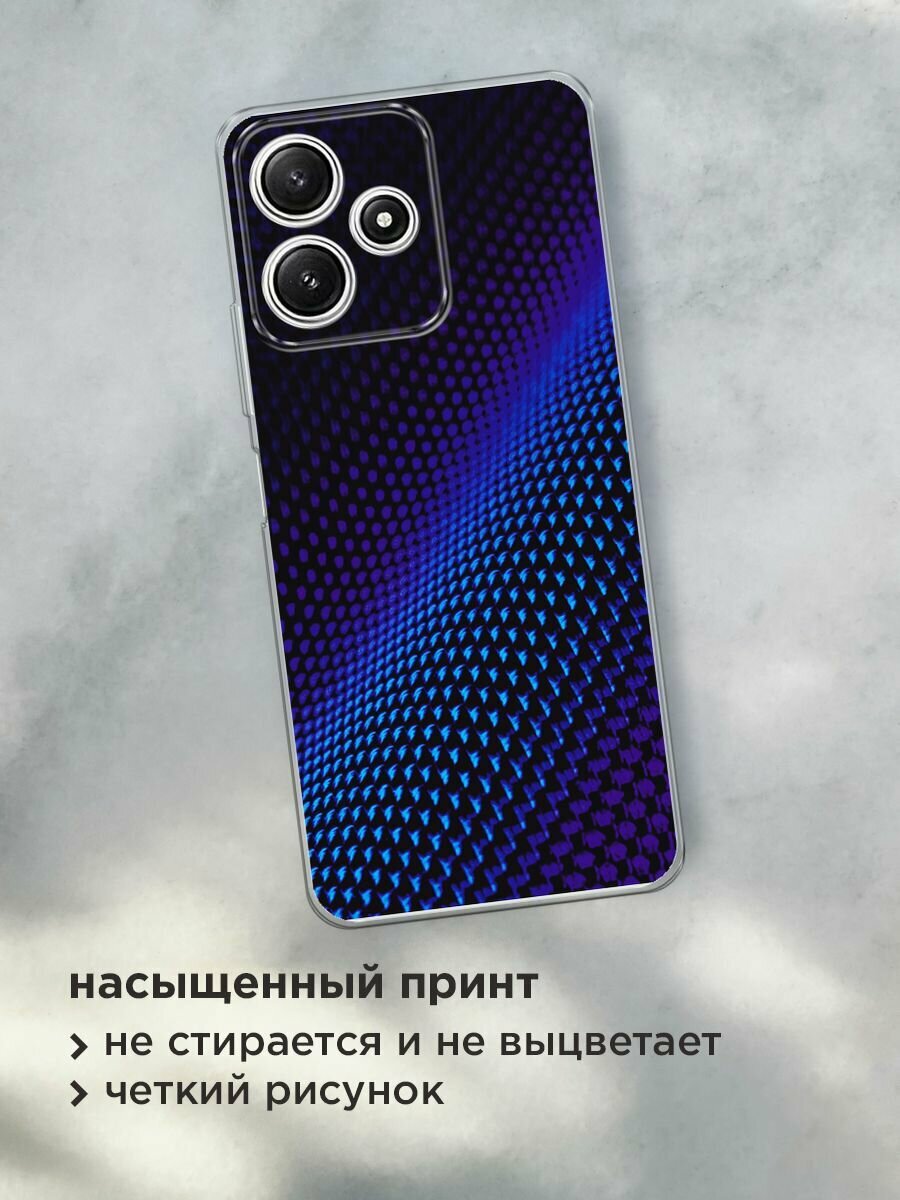 Чехол на Xiaomi Redmi 12 / Сяоми Редми 12 с принтом "Синий карбон" — фото 1