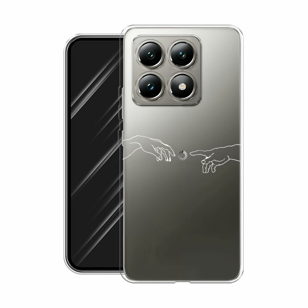 Чехол на Xiaomi 14T / Сяоми 14T с принтом "Загрузка творения", прозрачный — фото 1