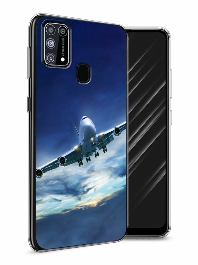 Чехол на Samsung Galaxy M31 / Самсунг Галакси М31 с принтом "Самолет в небе"
