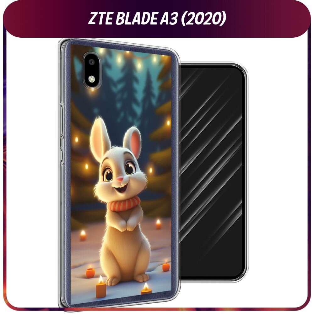 Чехол на ZTE Blade A3 (2020) / ЗТЕ Блейд А3 (2020) с принтом "Кролик среди свечей"