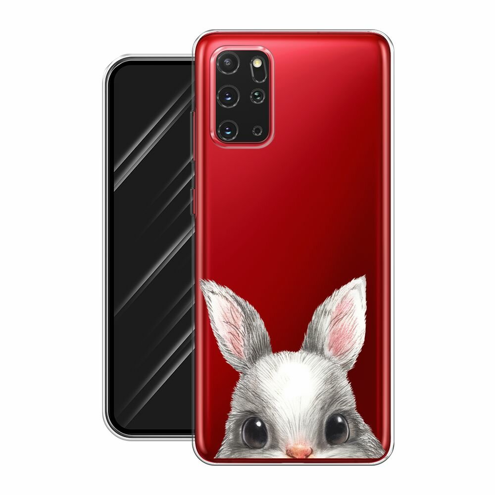 Чехол на Samsung Galaxy S20 + / Самсунг Галакси S20 Плюс с принтом "Карандашный кролик 2 - 8 марта", прозрачный — фото 1