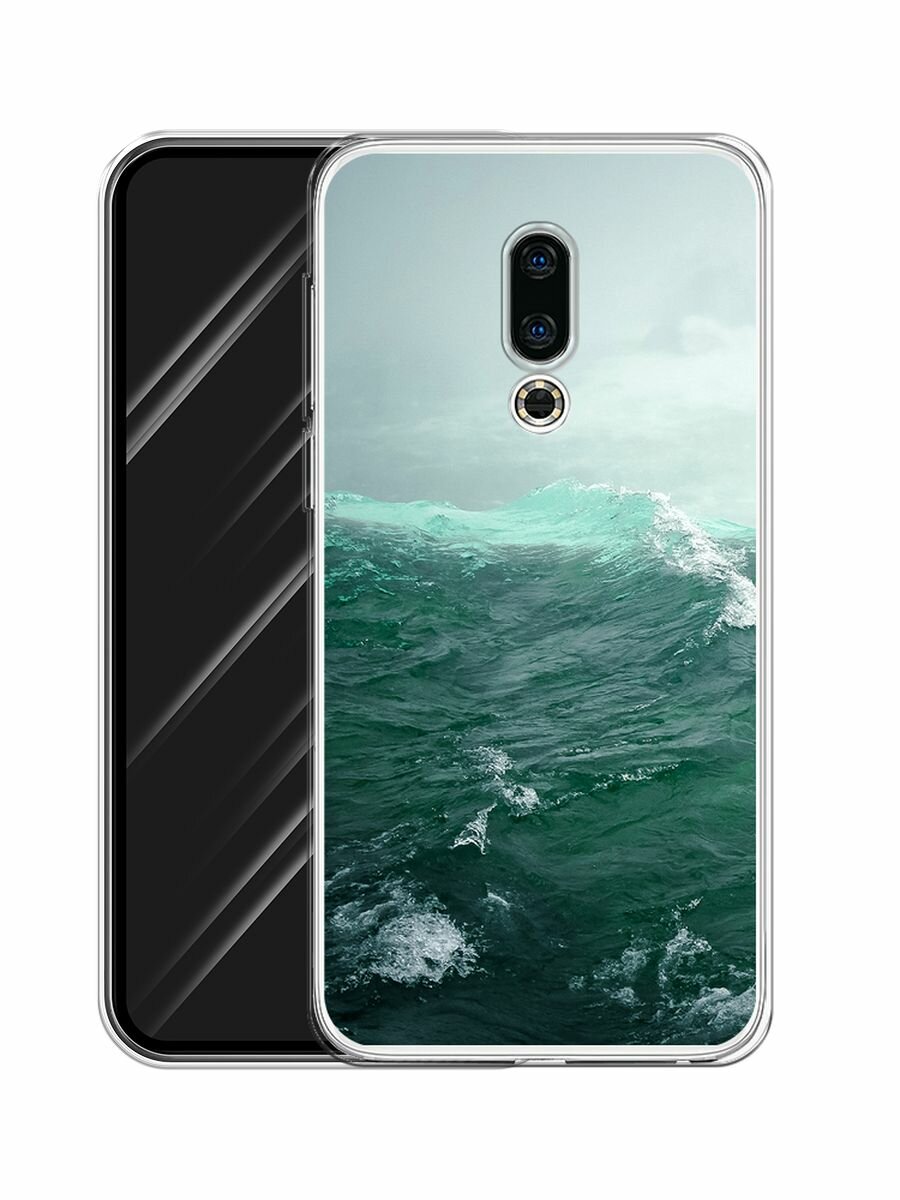 Силиконовый чехол на Meizu 16th / Мейзу 16th с принтом "Волны 12" — фото 1