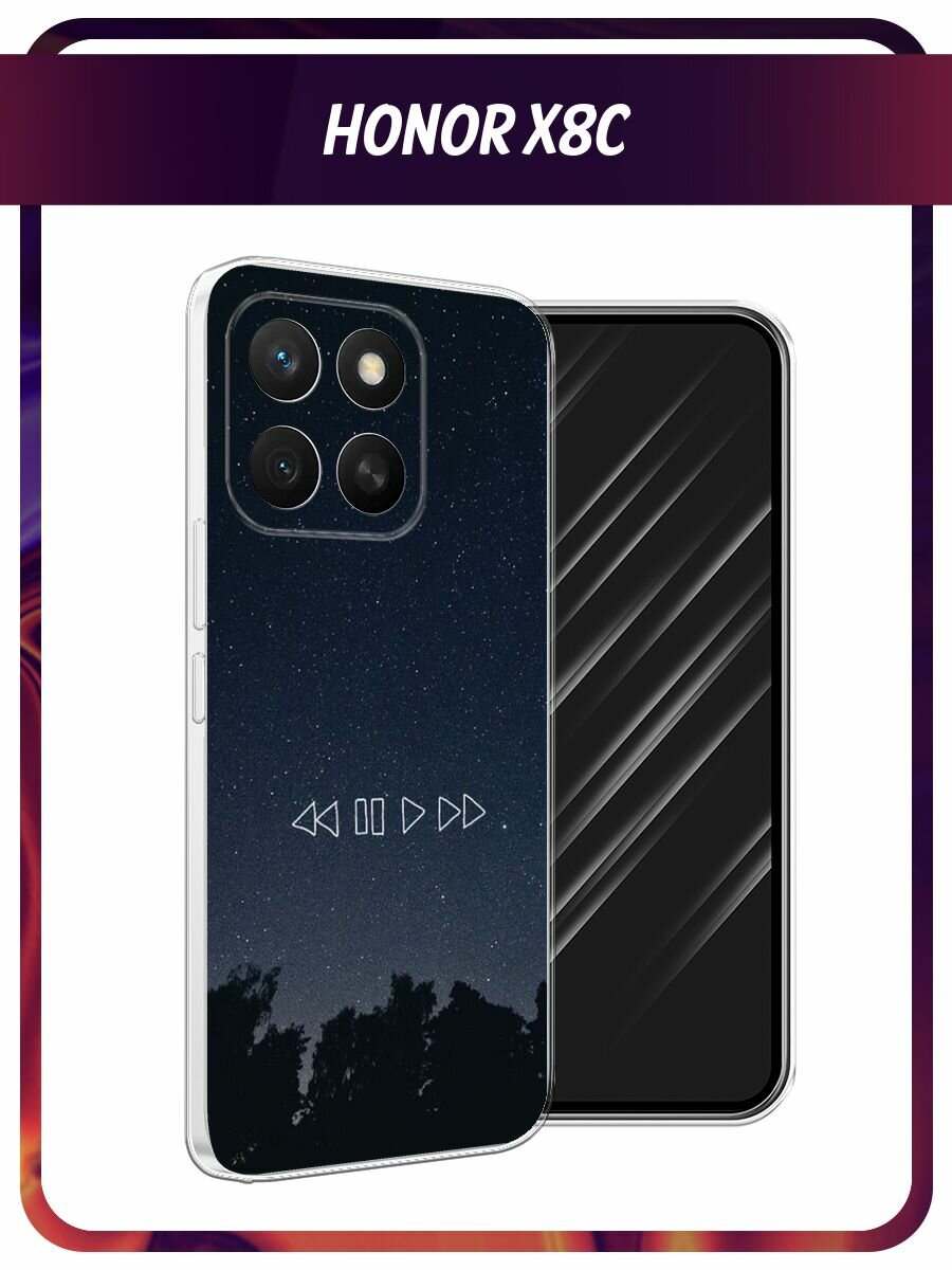 Чехол на Honor X8c / Хонор X8c с принтом "Космическая музыка"