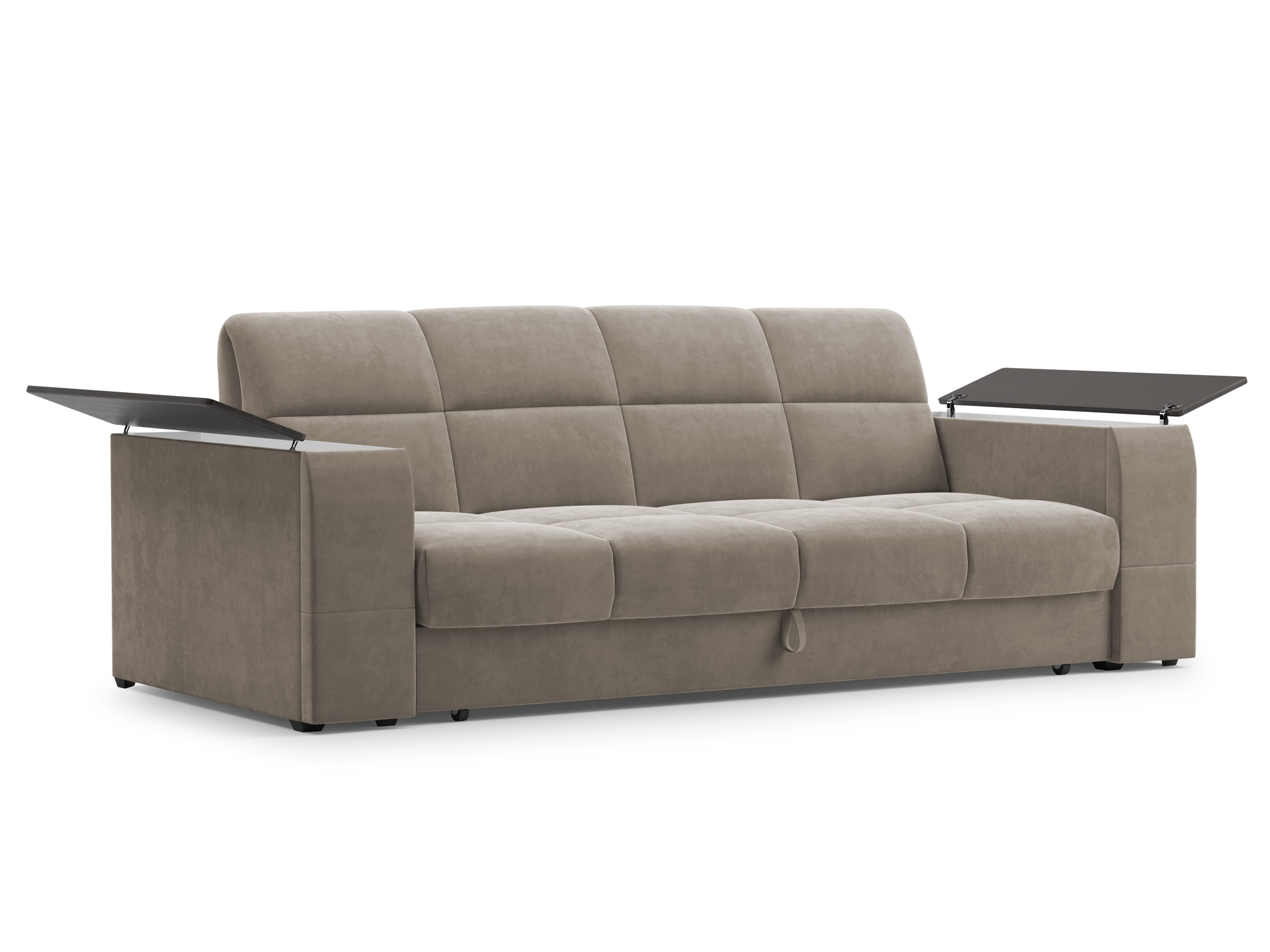 Диван-кровать Флай, аккордеон, ортопедическое основание на НПБ, подлокотники короб+короб, 120*200, съемный чехол, велюр.