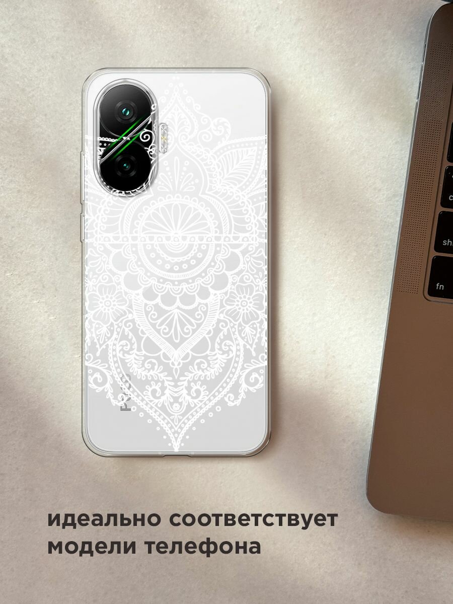 Чехол на Poco F7 / Поко F7 с принтом "Солнечный узор", прозрачный — фото 1