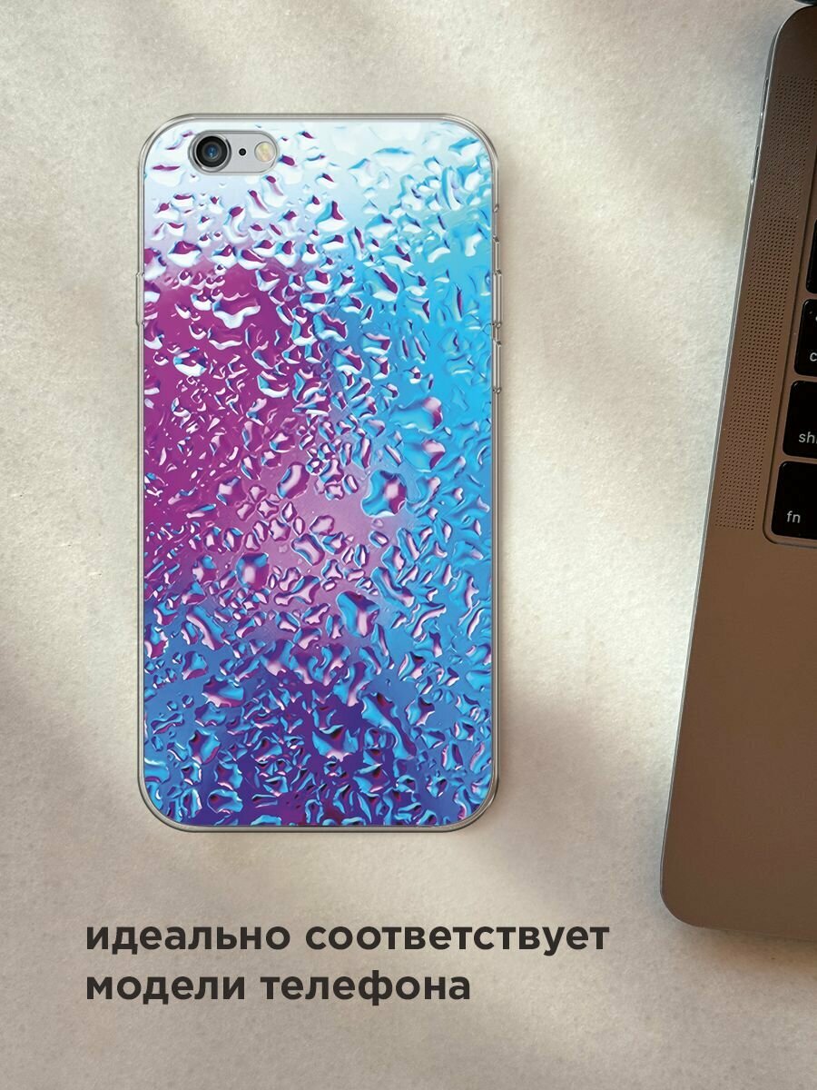 Чехол на Apple iPhone 6 / Айфон 6 с принтом "Капли на стекле" — фото 1
