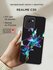 Чехол на Realme C30 / Реалми C30 с принтом "Синий цветок на черном"