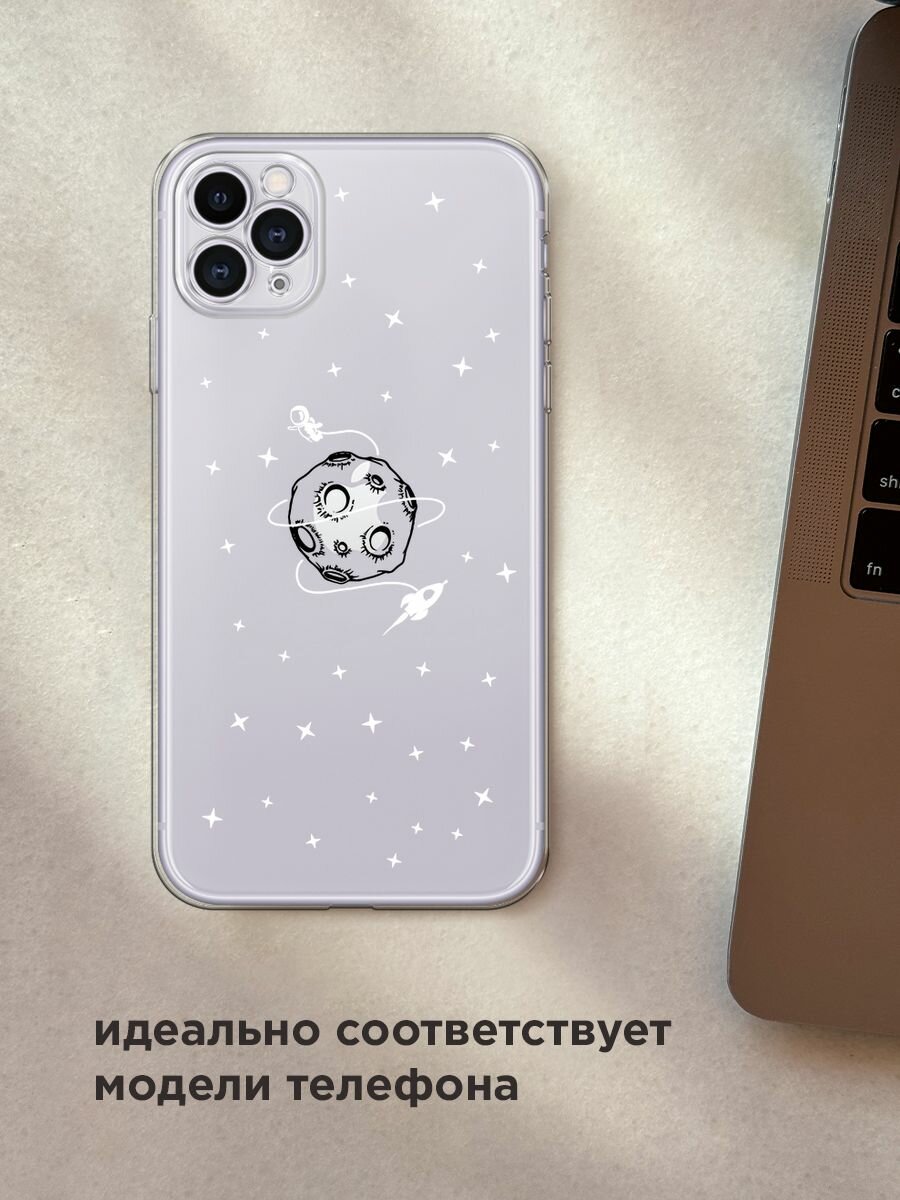 Чехол на Apple iPhone 11 Pro / Айфон 11 Про с принтом "Полет вокруг луны", прозрачный — фото 1