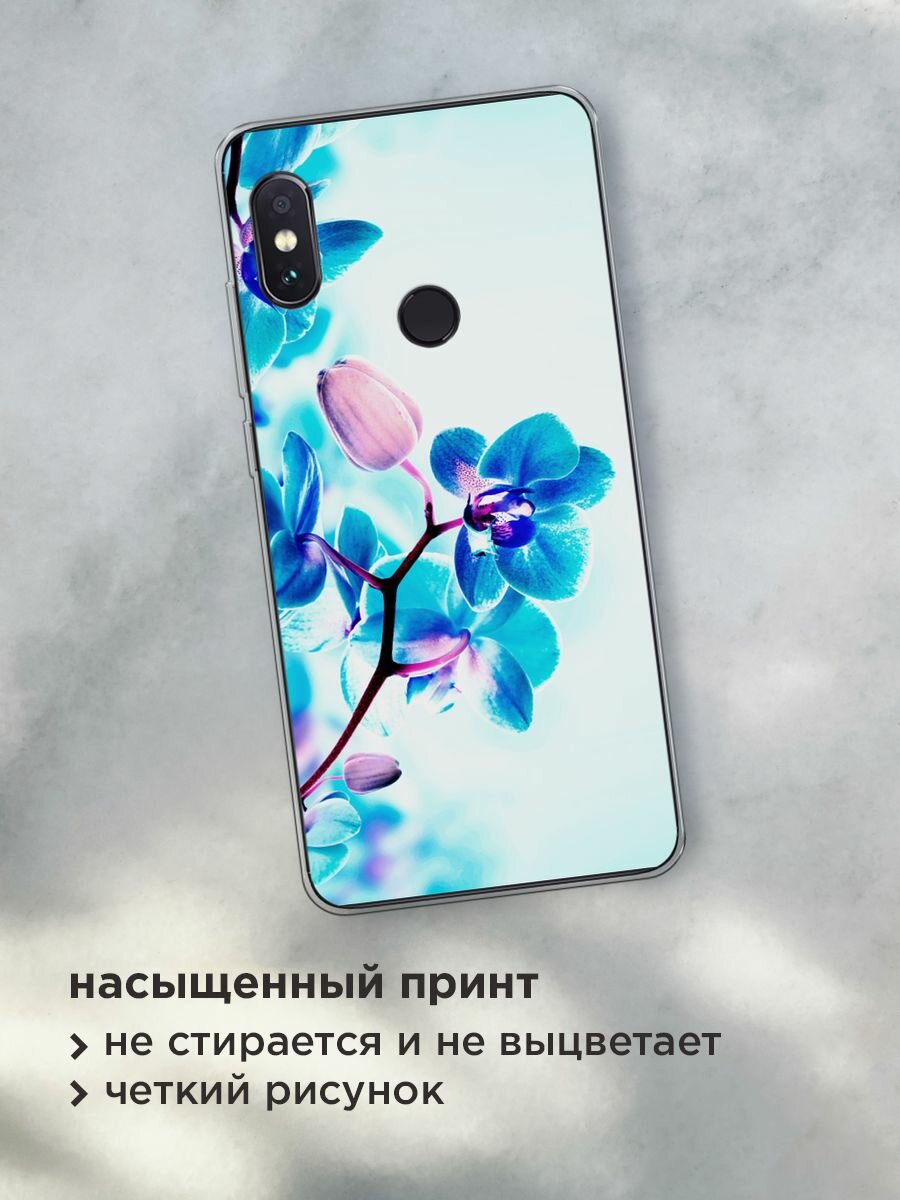 Чехол на Xiaomi Redmi Note 5/Note 5 Pro / Сяоми Редми Нот 5/Нот 5 Про с принтом "Голубая орхидея" — фото 1