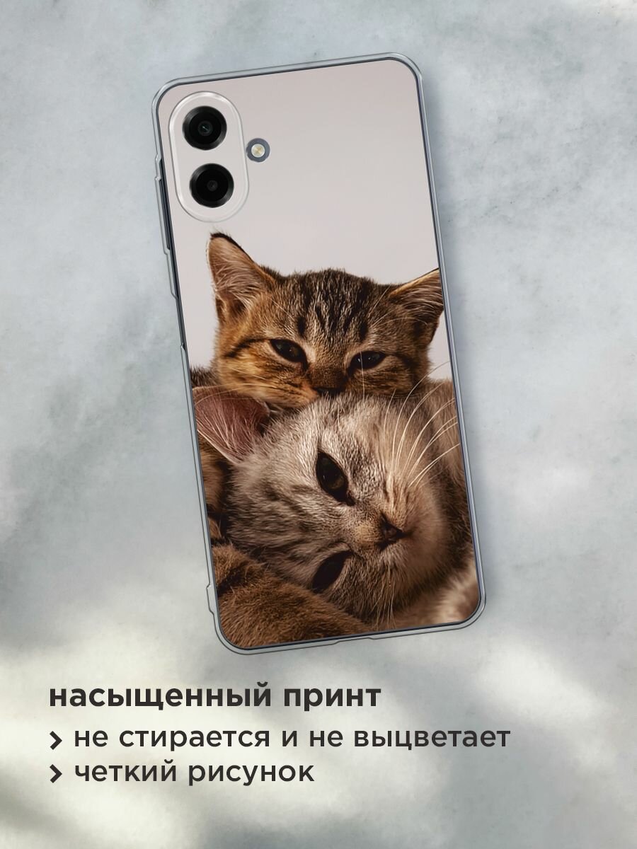 Чехол на Samsung Galaxy A07/A08 / Самсунг А07/А08 с принтом "Нежные котята - 14 февраля" — фото 1