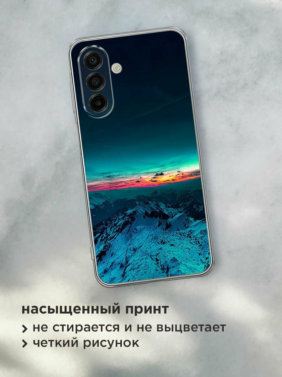 Чехол на Samsung Galaxy A17 / Самсунг А17 с принтом "Закат в горах" — фото 1
