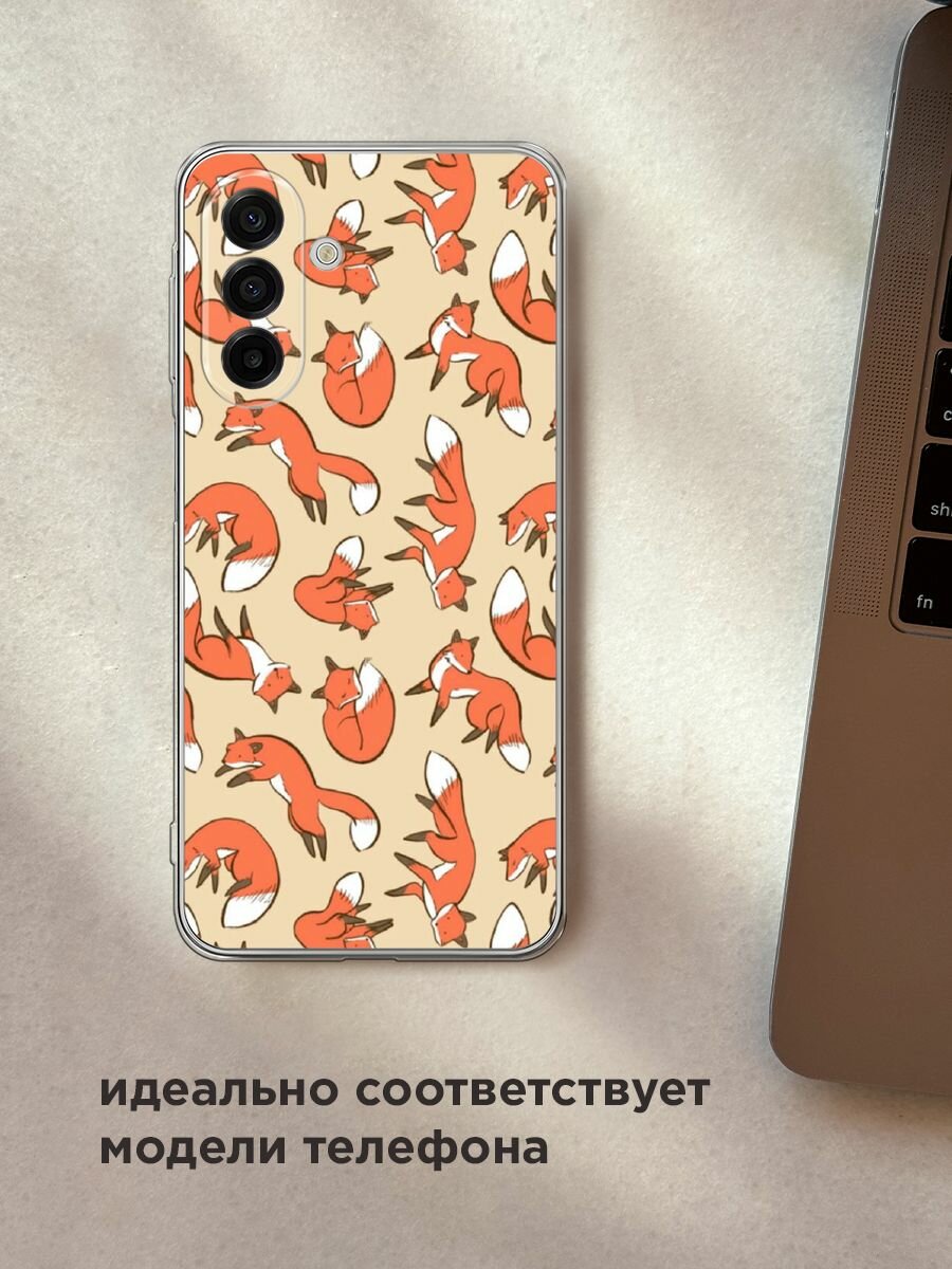 Чехол на Samsung Galaxy A17/A18 / Самсунг А17/А18 с принтом "Лисички фон" — фото 1