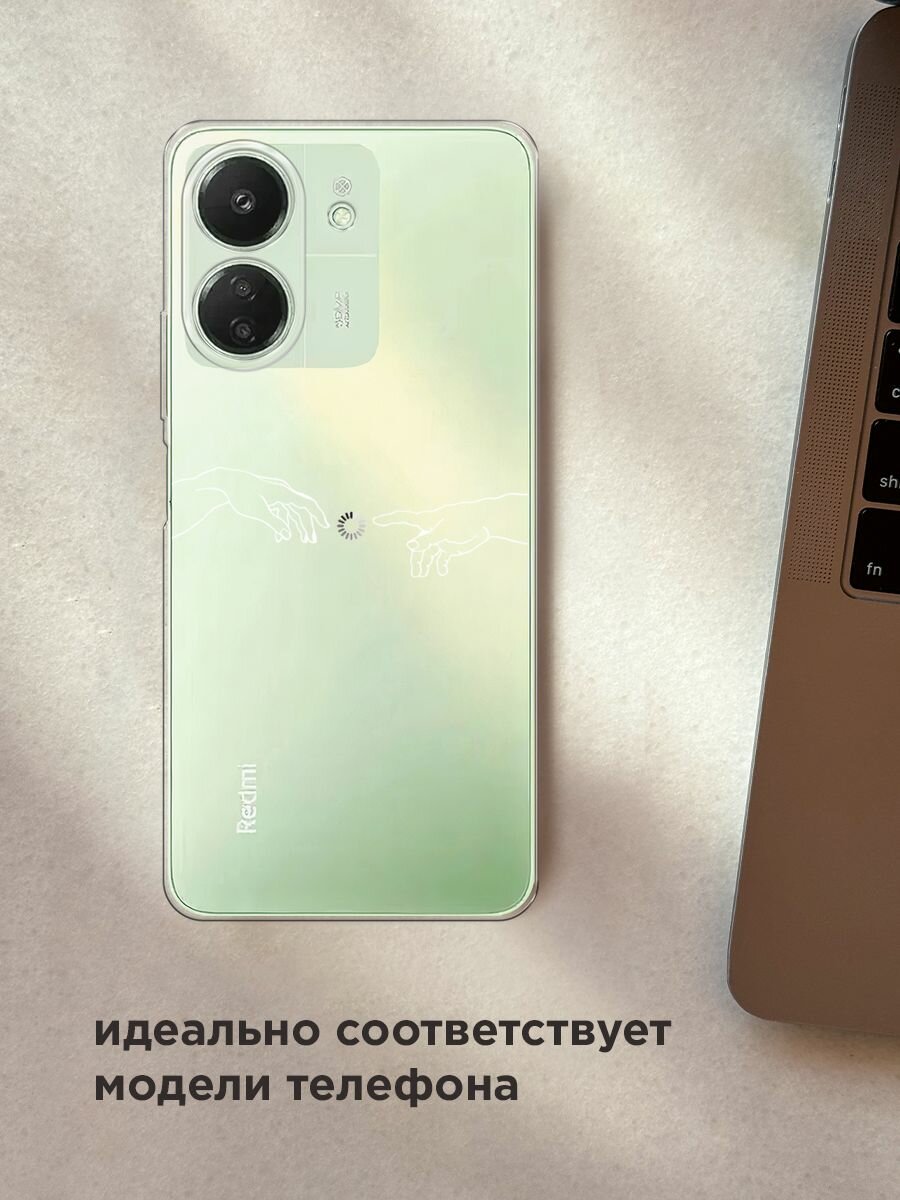 Чехол на Xiaomi Redmi 13C/Poco C65 / Сяоми Редми 13C/Поко С65 с принтом "Загрузка творения", прозрачный — фото 1