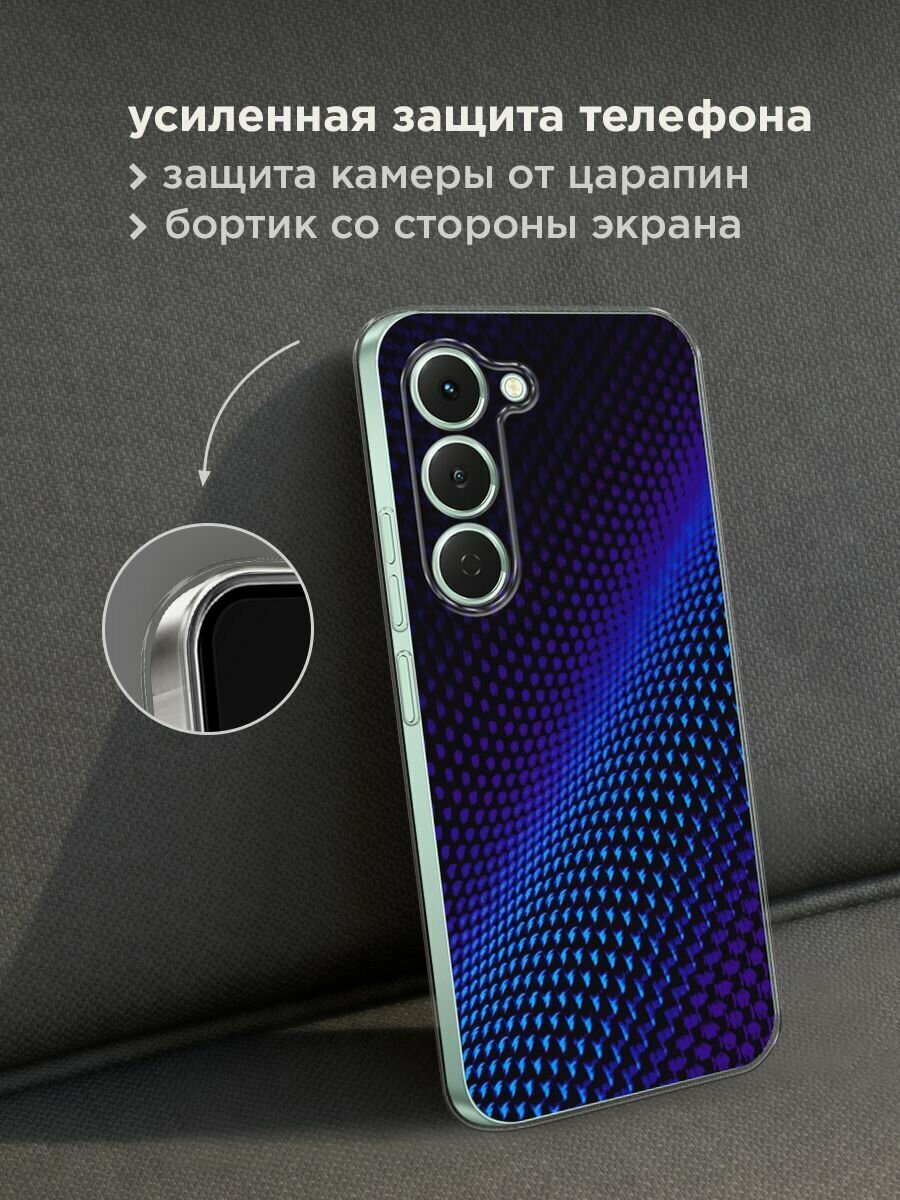 Чехол на Tecno Spark 40 Pro / Текно Спарк 40 Про с принтом "Синий карбон" — фото 1